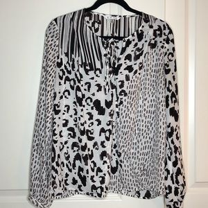 CAbi | Tops | Cabi Animal Print Sheer Lightweight Blouse Medium | Poshmark
